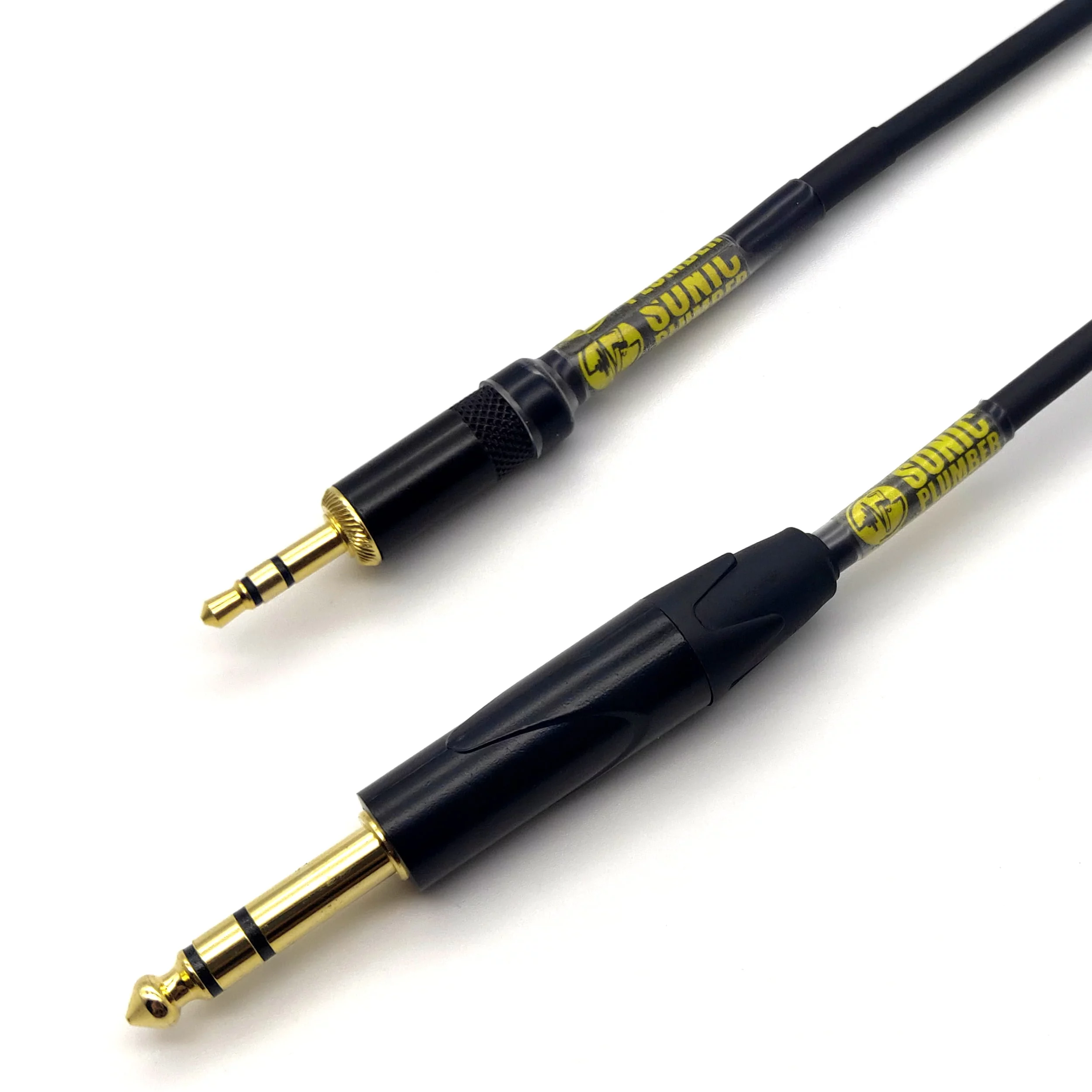 Sonic Plumber Black and Gold 3.5mm (1/8") EP Stereo to 6.35mm (1/4 ...