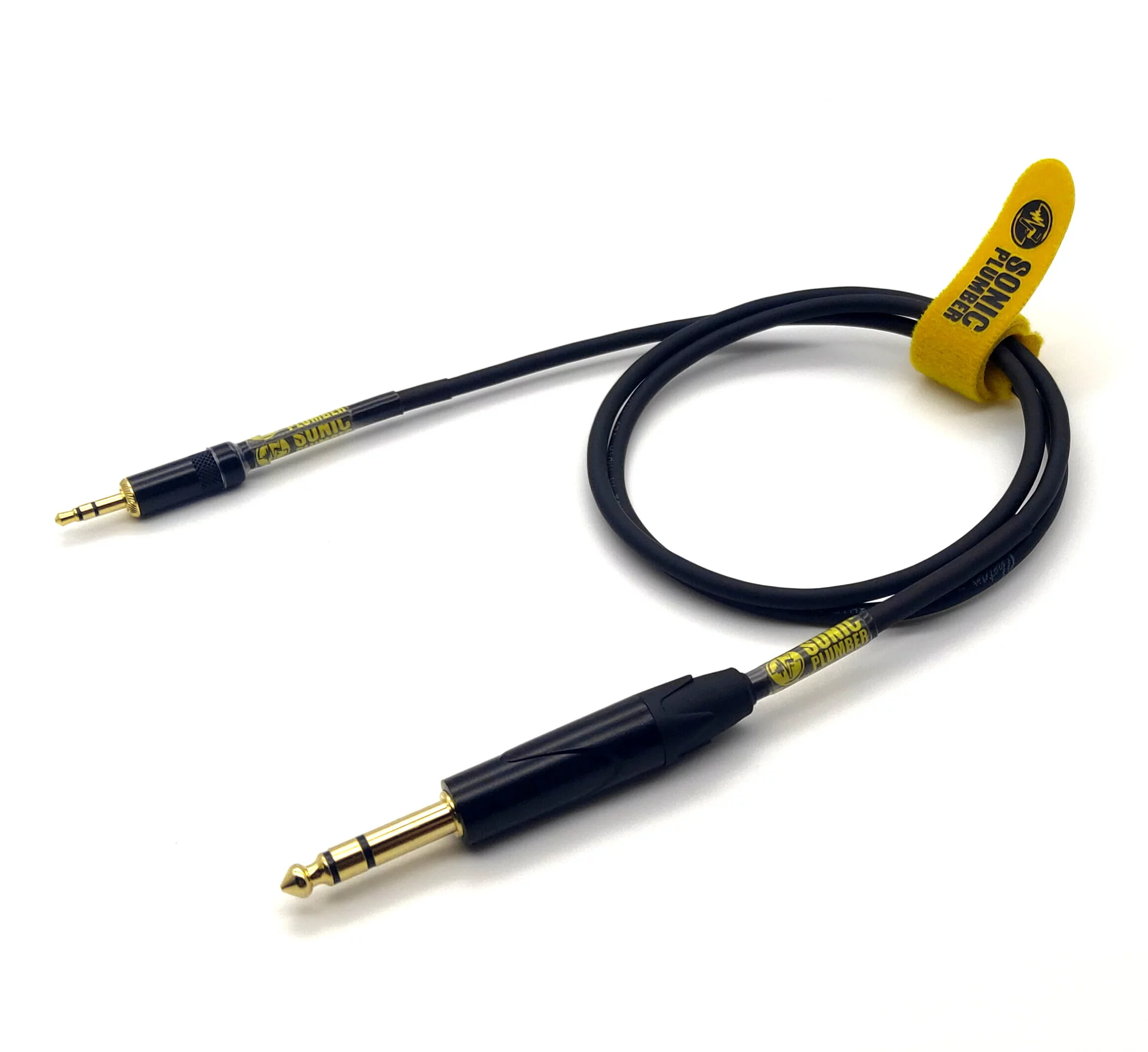 Sonic Plumber Black and Gold 3.5mm (1/8") EP Stereo to 6.35mm (1/4 ...
