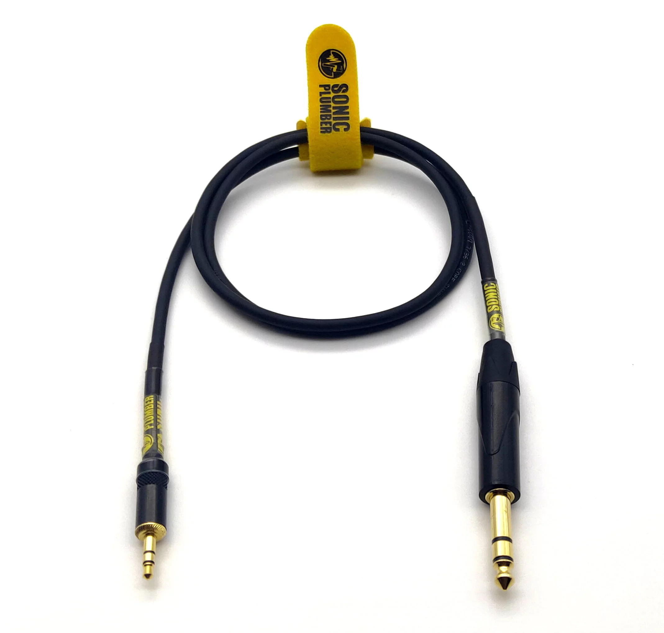 Sonic Plumber Black and Gold 3.5mm (1/8") EP Stereo to 6.35mm (1/4 ...