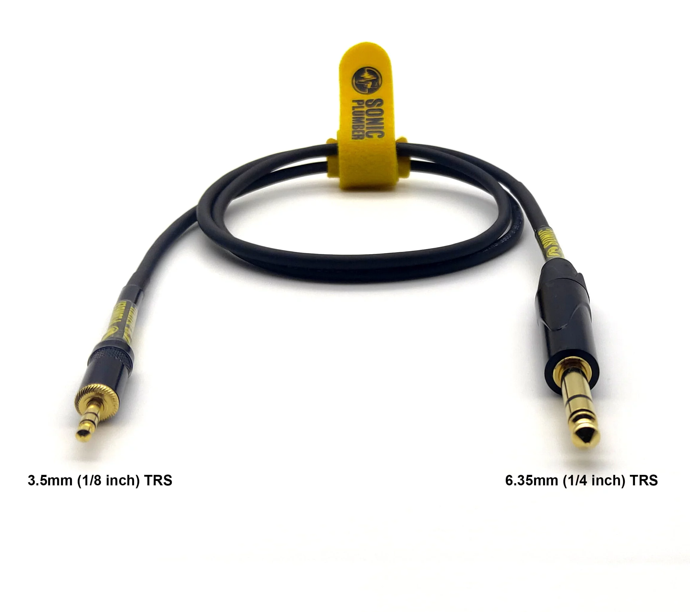 Sonic Plumber Black and Gold 3.5mm (1/8") EP Stereo to 6.35mm (1/4 ...